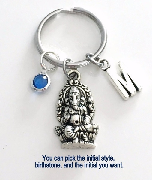 Personalized Ganesha God Hindu Keychain Keyring Ganapathi Metal Gift ...