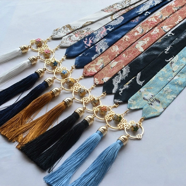Women Japanese Obi Waist Belt Tassel Bell Yukata Sash Tie Custome ...