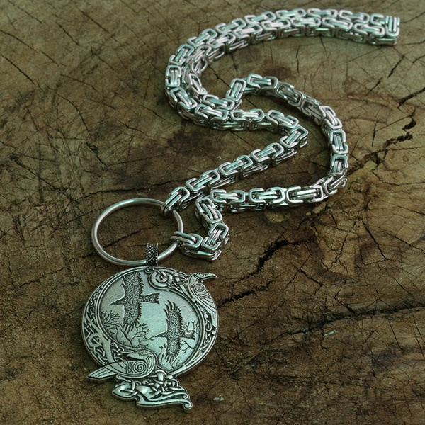 Odin Raven Pagan Symbol pendant Viking men Norse Gods necklace Celt ...