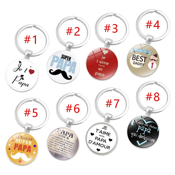 Silver Plated Keychains Daddy Keyring Gifts For Dad Father's Day Gift ...