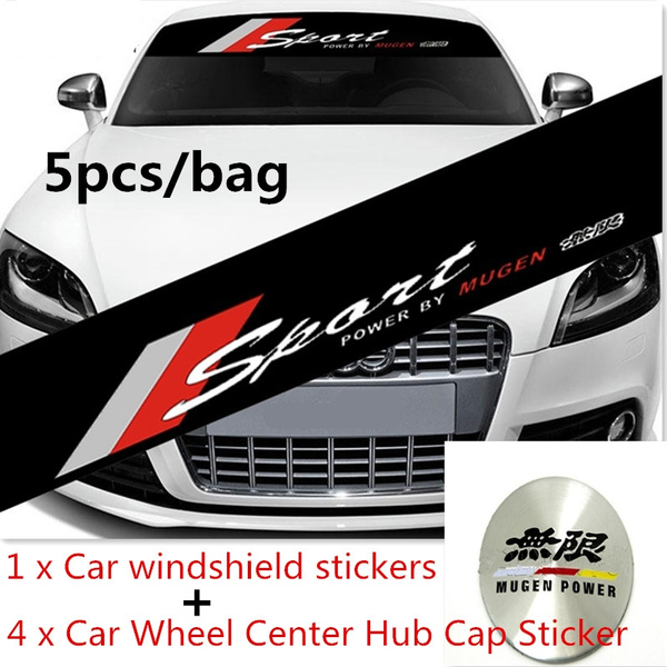 Mugen Power Sticker Car front and rear windshield stickers+4*56.5mm Car ...