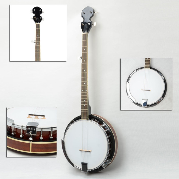 5 String Banjo Full Size with Closed Back 24 Brackets Head & Maple Neck ...