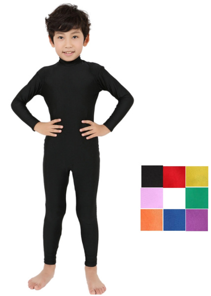 Kids Bodysuit Spandex Lycra Zentai Suit Fitness Costume One-piece ...