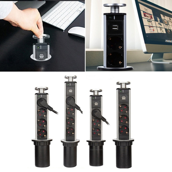 Electrical Power Outlet Kitchen Worktop Desk Pull Pop Up Socket | Wish