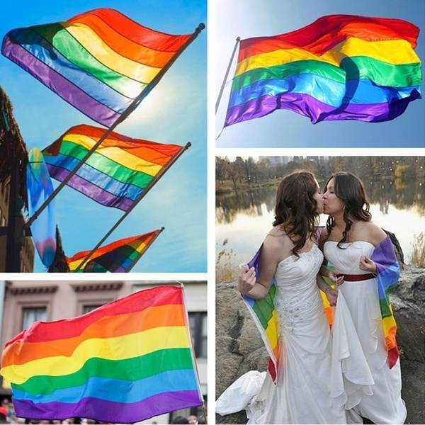 6pcs Rainbow Flags And Banners 3x5ft 90x150cm Lesbian Gay Pride Lgbt