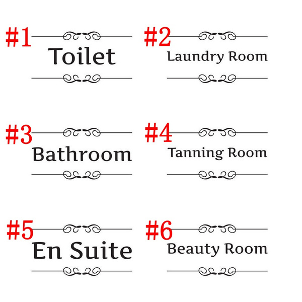 Bathroom Wall Sticker Laundry room Door Sticker Home Room Label Sticker ...