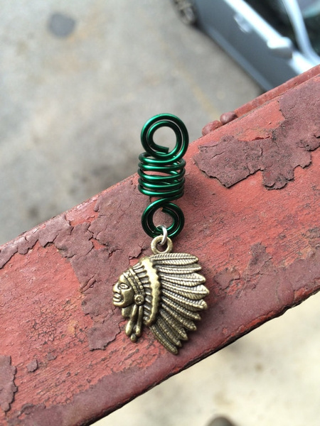Green Spiral Native Chief Dread Lock Coil Bead | Wish