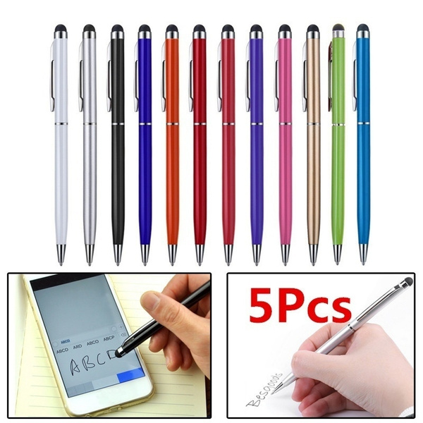 5pcs 2 in 1 Touch Screen Stylus Pen+Ballpoint Pen For iPad iPhone ...