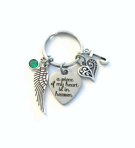 Memorial Keychain, A Piece of My Heart Is In Heaven Key Chain, Loss of ...