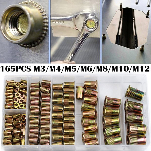 165x M3,M4, M5, M6, M8, M10, M12 Mixed Zinc Plated Carbon Steel Rivet ...