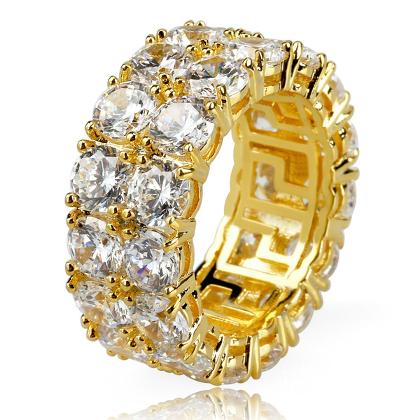 Hip Hop Ring Men Rapper Cubic Zirconia Iced Out Bling Migos Pinky Ring ...