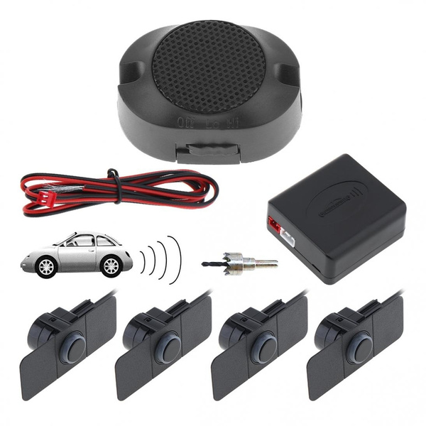 4 Parking Sensors Car Reverse Backup Rear Radar System Sound Buzzer ...