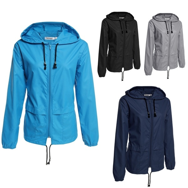 Waterproof Windproof Jacket Mens Ladies Womens Lightweight Rain Coat ...