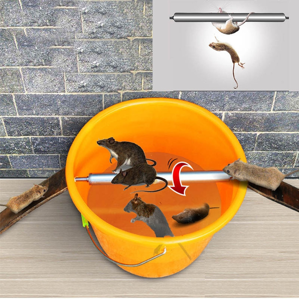 Stainless Steel Mice Trap Log Roll Rats Stick Rodent Spin (bucket Not ...