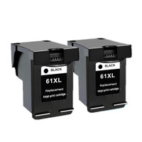 2 Pack 61XL Black Ink Cartridge Compatible for HP Officejet 2620 2621 ...
