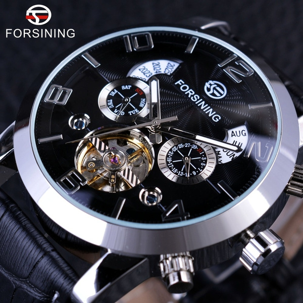 Forsining Fashion Wave Dial Design Multi Function Display Automatic ...