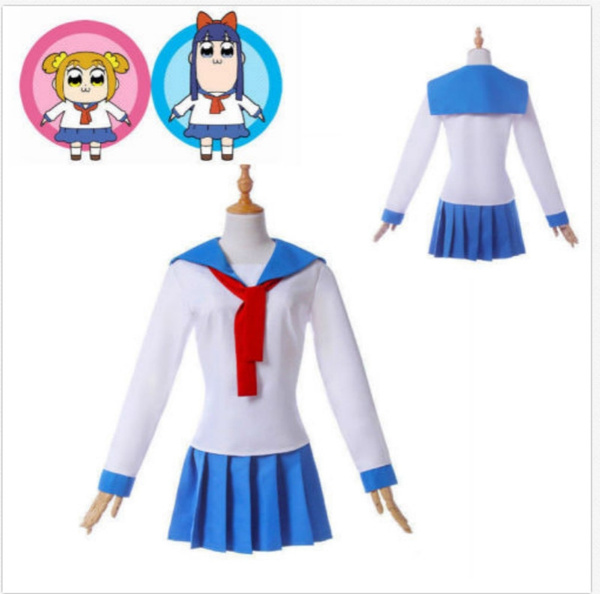 Pop Team Epic Popuko Pipimi Cosplay Costume School Uniform Complete ...