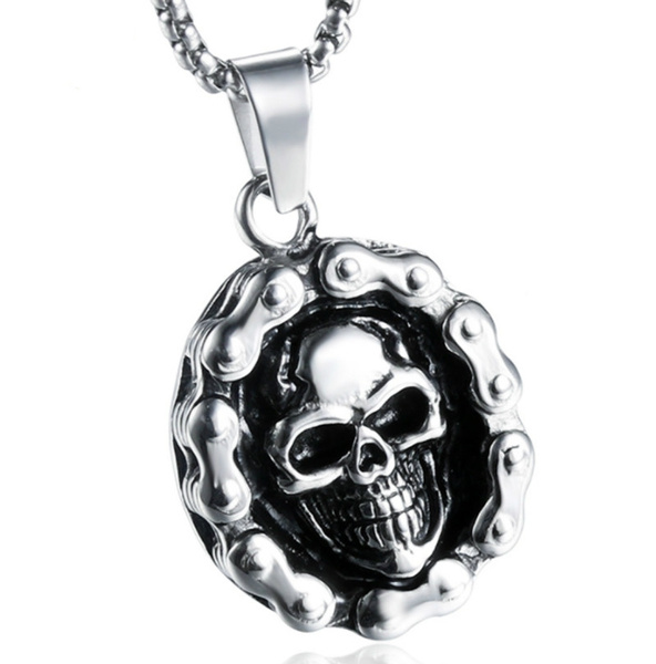 Fashion Monopoly Chain Skull Skull Titanium Steel Pendant Character ...