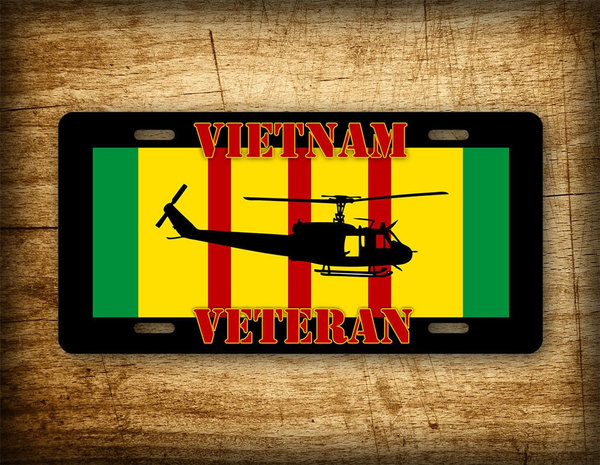 Vietnam Vet HUEY UH-1 License Plate Veteran Helicopter Auto Tag Service ...