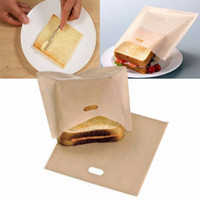 2 Pcs Non-Stick Sandwich Toaster Toast Bags Pockets Reusable Heat ...