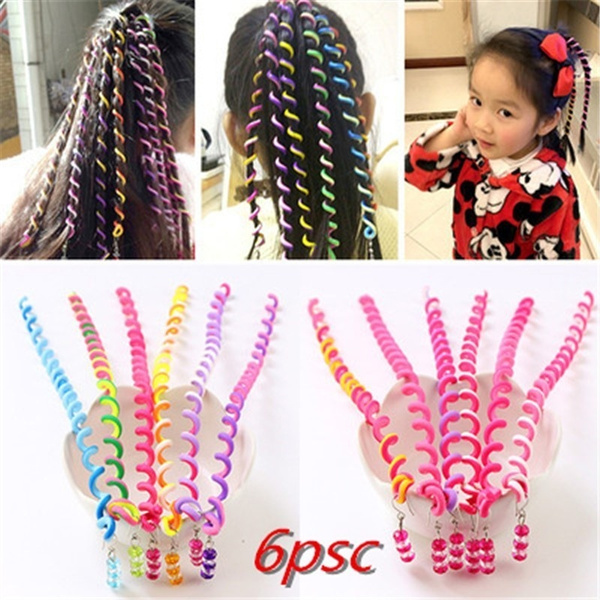 Latest 6 Pcs/Set Kids Curler Hair Braid Hair Sticker Baby Girls Decor ...