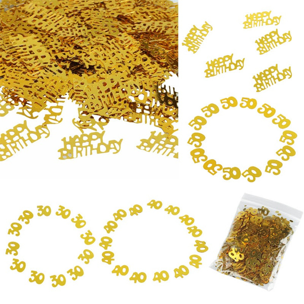 30g Gold Digitals Figures 30 40 50 Confetti Happy Birthday Party ...