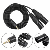 1.5m 1/8" 3.5mm Stereo Male to Dual XLR Male/Female Balanced Audio Y ...