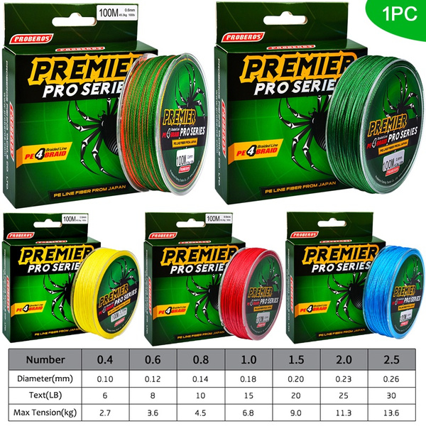 1px Fishing Line 100M&110YDS super strong 4 Strands 6lb~100lb Braided ...