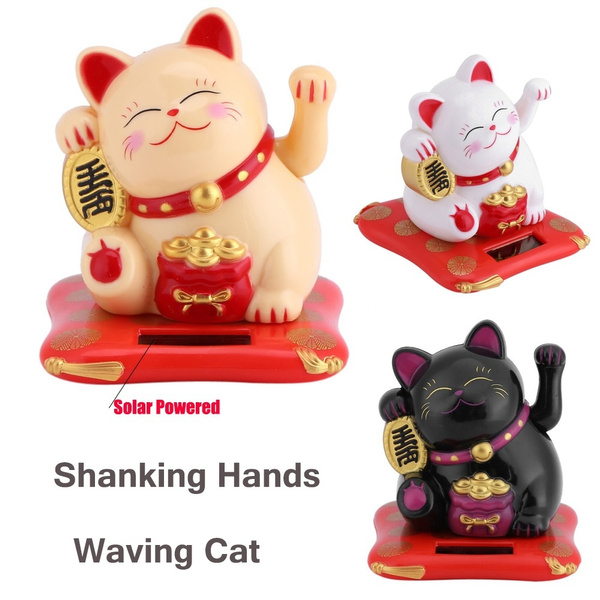 Solar Powered Cute Waving Cat Good Luck Wealth Welcoming Cats Home ...