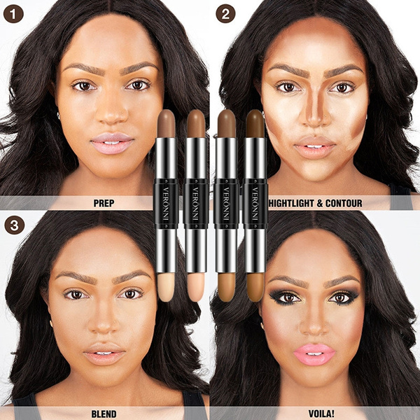 Double-end Highlighter Stick V-face Countour Makeup Highlight Shimmer ...