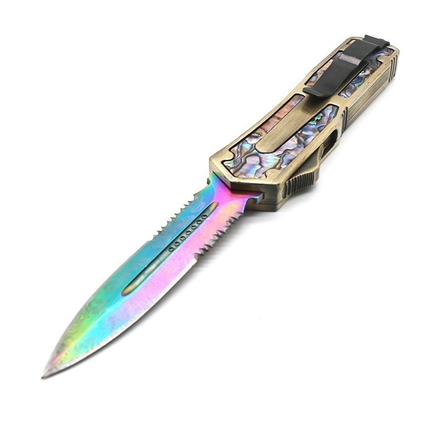 paodin Scarab OTF Gold Abalone 8.5 Inch Knife Automatic Knife Otf Knife ...