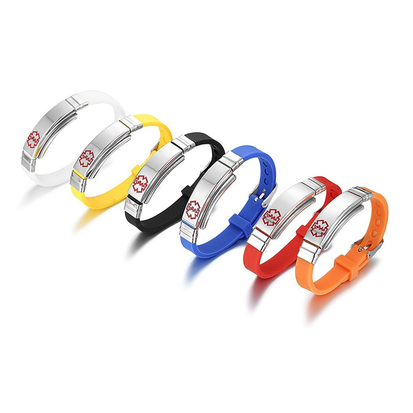 Men Women Medical Bracelet Silicone Band Adjustable Bracelets | Wish