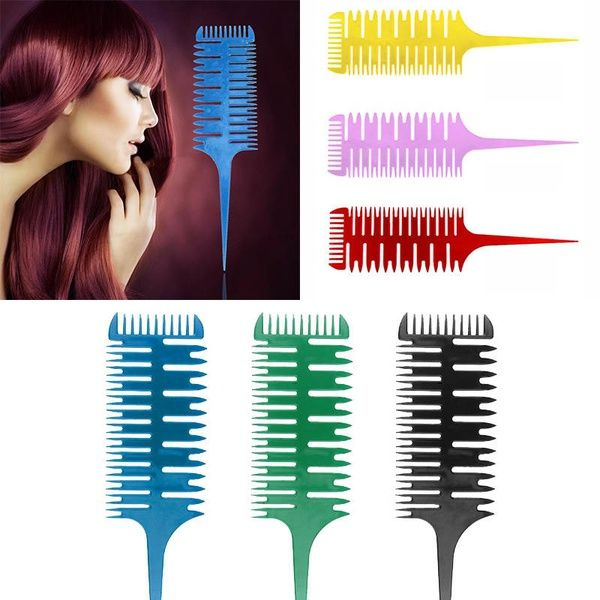 3-Way Sectioning Weave Weaving Highlight Highlighting Comb Hair Dye ...