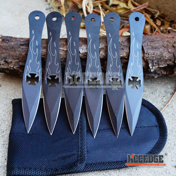 USA SELLER 6PC 5.5" Thunder Bolt Throwing Knife Ninja Kunai w/ Arm ...