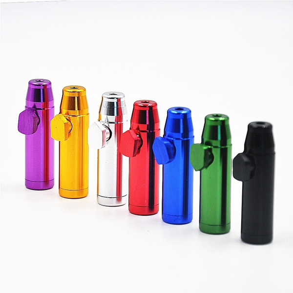 Aluminum Bullet Snuff Rocket Dispenser Snorter Sniff Bottle Storage Box ...