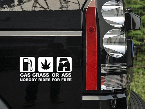 GASS GRASS OR ASS JDM Funny Car Sticker Reflective Vinyl Decal Car ...