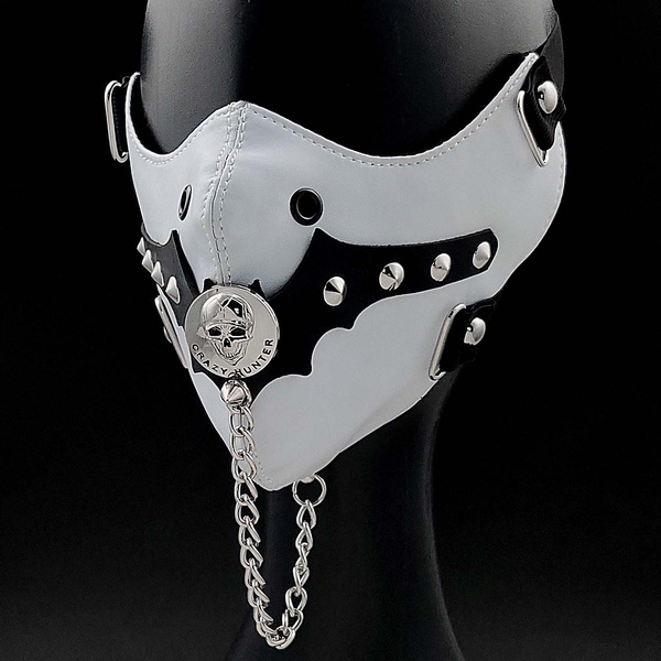 Studded Bat Skull Leather Mask Biker Cosplay halloween Custume Masque ...