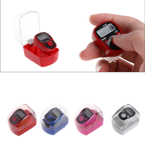 LED Luminous Electronic Finger Ring Counter Digital Display Buddha ...