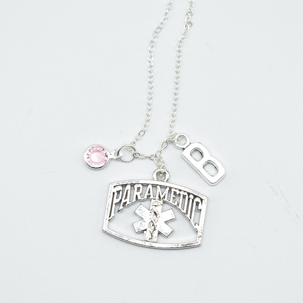 Pewter Pendant Birthday Present Initial birthstone her Paramedic ...