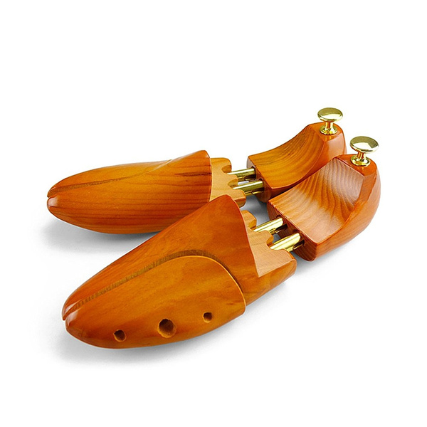1 Pair Of Khaki Pine Shoe Trees With Adjustable Split Toe Shoe Shaper ...
