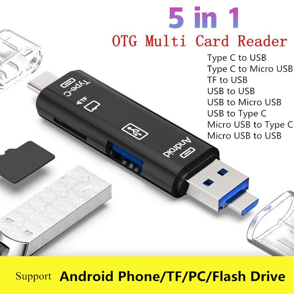 Type-c 5-in-1 OTG Card Reader for Android Type-c Mirco Usb Phone ...