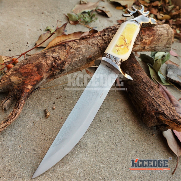 USA SELLER USA STOCK 13" COLLECTOR'S WILDLIFE DEER DAGGER Fixed Blade ...