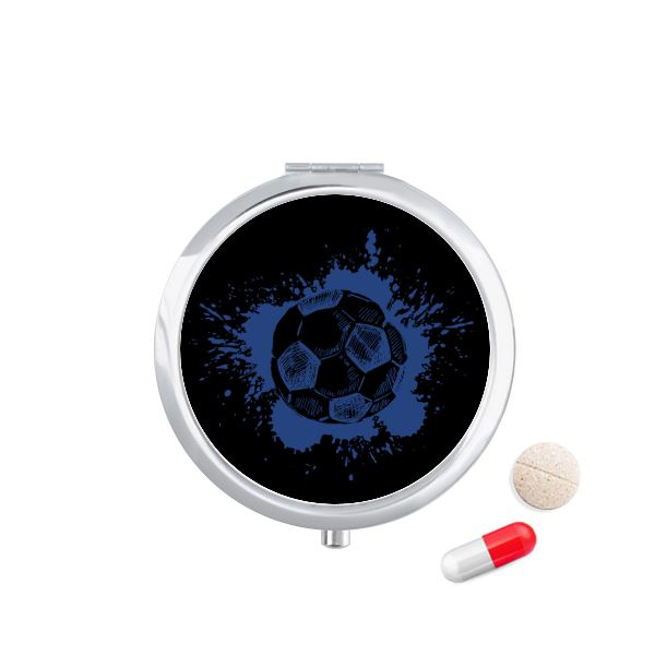 Ink Cartoon Football Blue Soccer Travel Pocket Pill case Medicine Drug ...