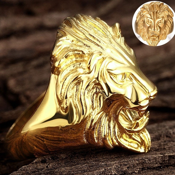 2018 Men''s Fashion Cool Gold Lion Design Ring Fashion Jewelry | Wish