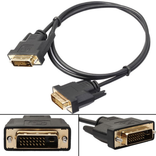LCD Digital Monitor DVI D To DVI-D Gold Male 24+1 Pin Dual Link TV ...