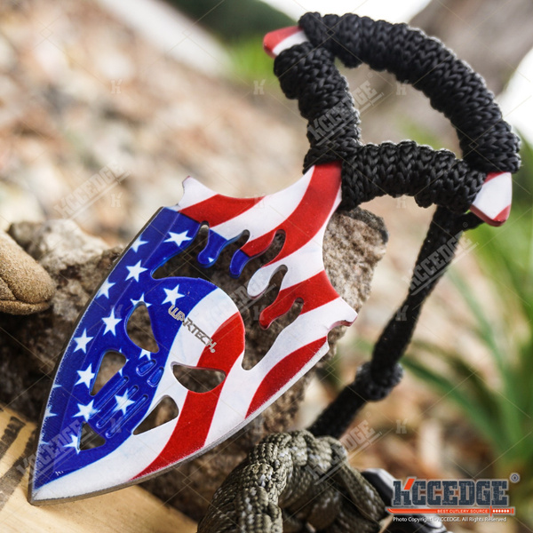 USA SELLER 4.75" PUNISHER SKULL US FLAG PROUD OF AMERICA DAGGER ...