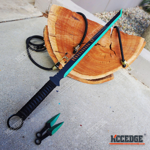 USA SELLER 27" Full Tang Ninja Sword TANTO BLADE Machete w/2 Throwing ...
