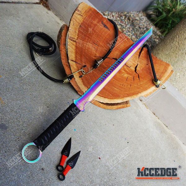 USA SELLER 27" Full Tang Ninja Sword TANTO BLADE Machete w/2 Throwing ...