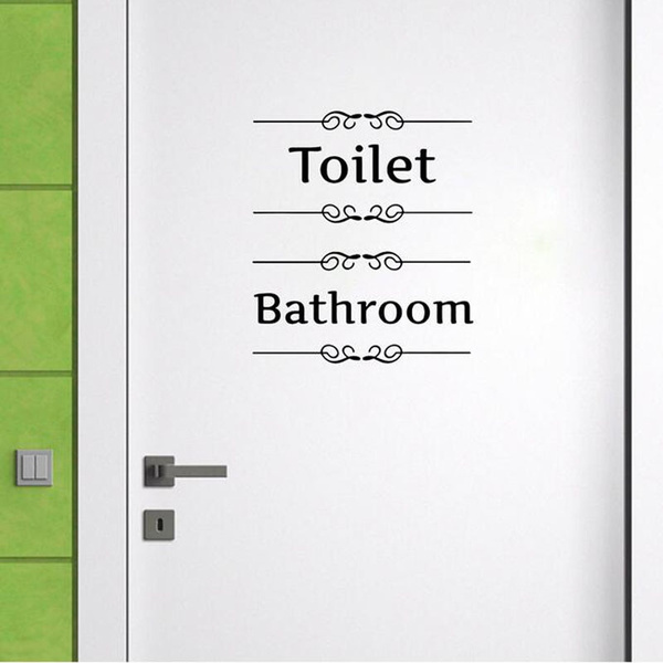 Home Wall Sticker Bathroom Laundry room Door Sticker Toilet Laundry ...
