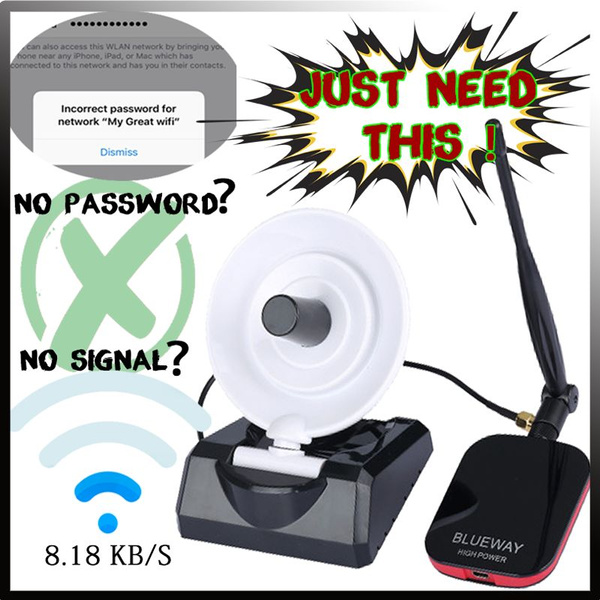 High Power Durable 200m Range Password Cracking Dual Antenna USB WiFi ...